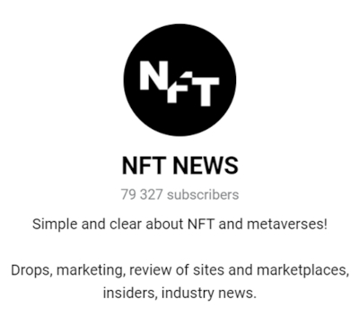 TOP 15 NFT Telegram channels